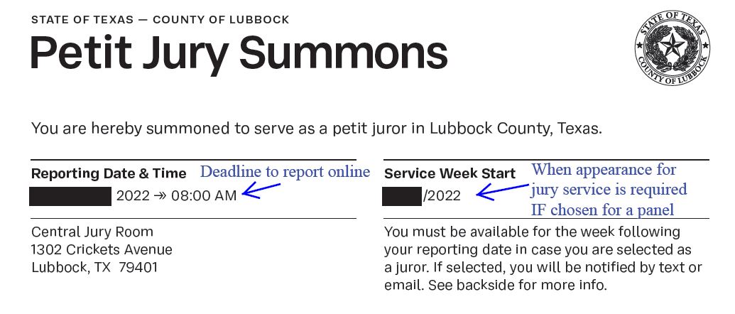 Jury Information / Lubbock County, Texas